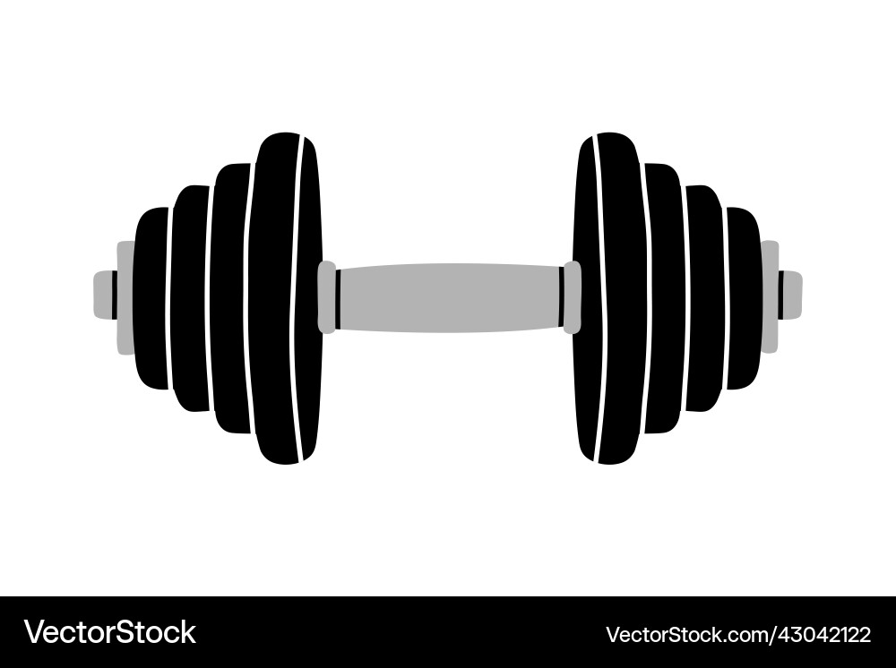 Hand drawn modern flat style of a dumbbell Vector Image