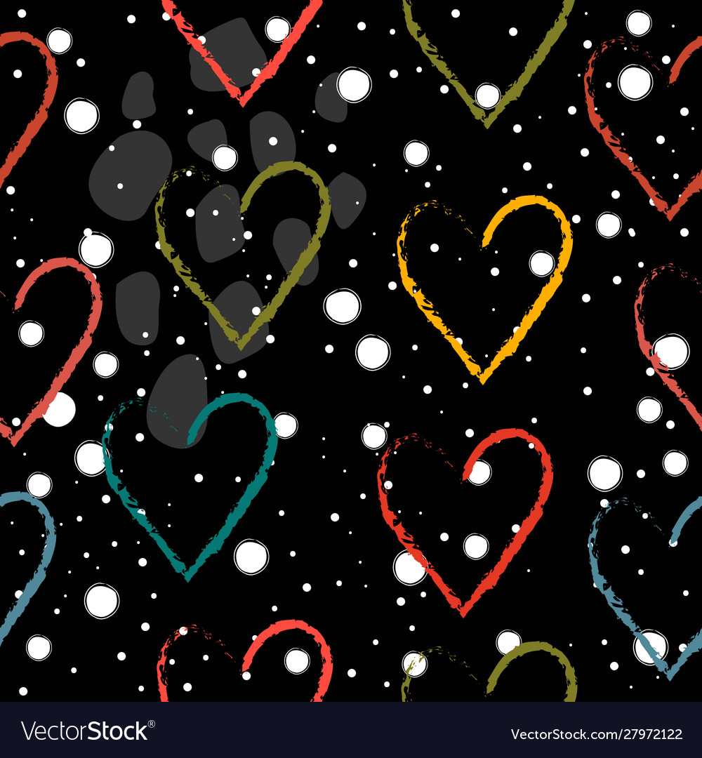 Heart abstract seamless pattern modern digital Vector Image