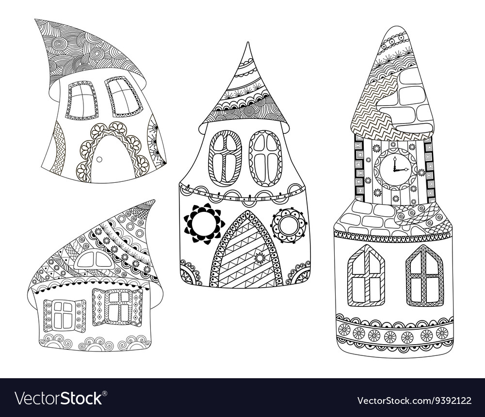 Houses pattern Royalty Free Vector Image - VectorStock