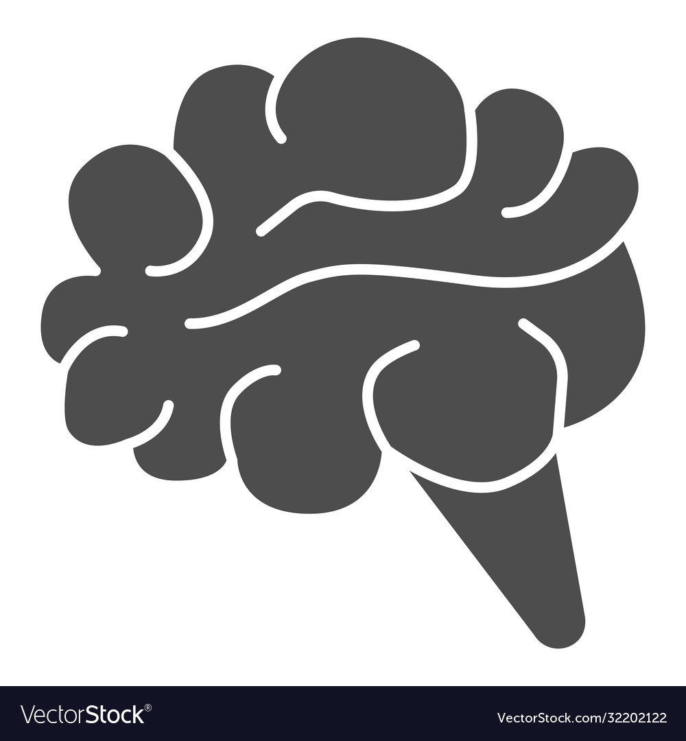 Human brain solid icon anatomy and science Vector Image