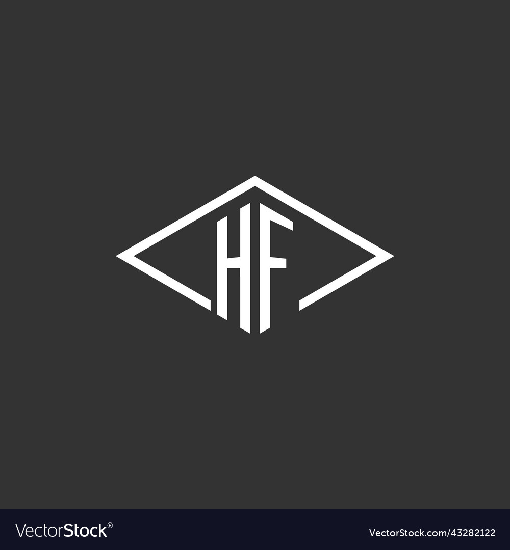 Initials hf logo monogram with simple diamond Vector Image