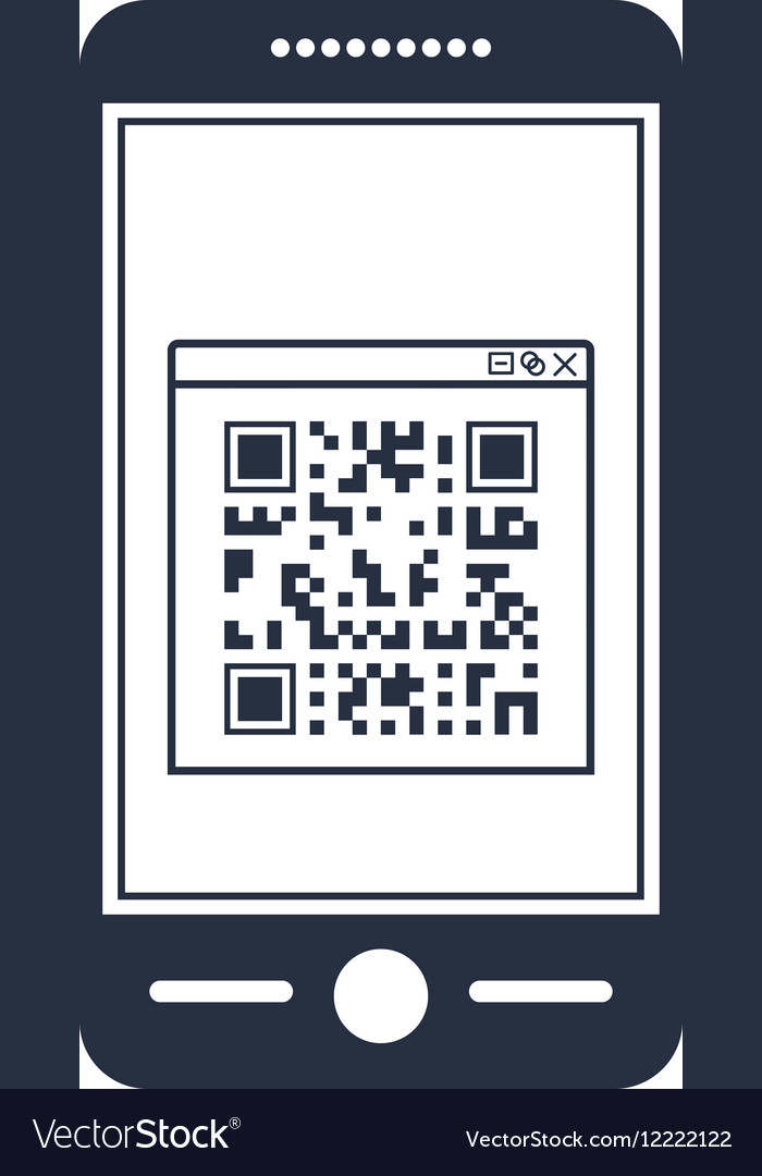Isolated qr code and smartphone design Royalty Free Vector