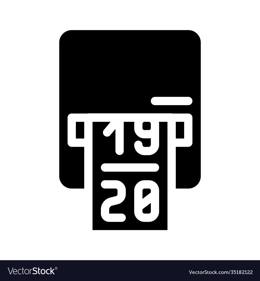 Label printer device glyph icon Royalty Free Vector Image