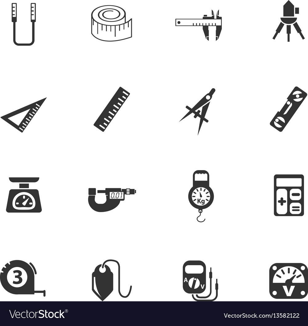 Measuring tools icon set Royalty Free Vector Image