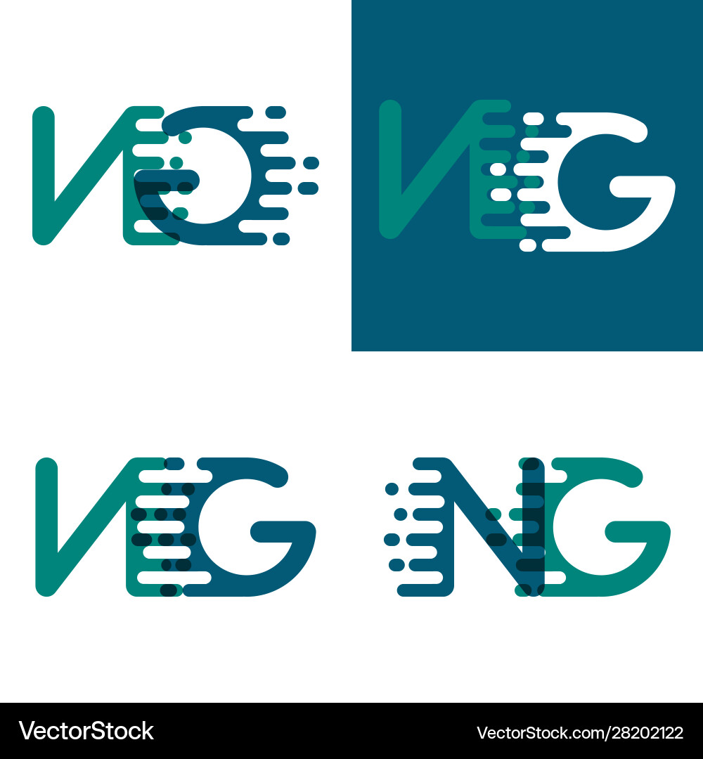 Ng letters logo with accent speed in green Vector Image
