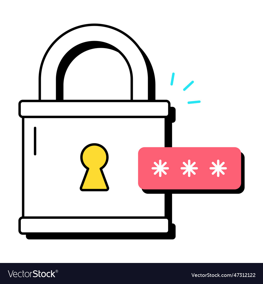 Password lock Royalty Free Vector Image - VectorStock