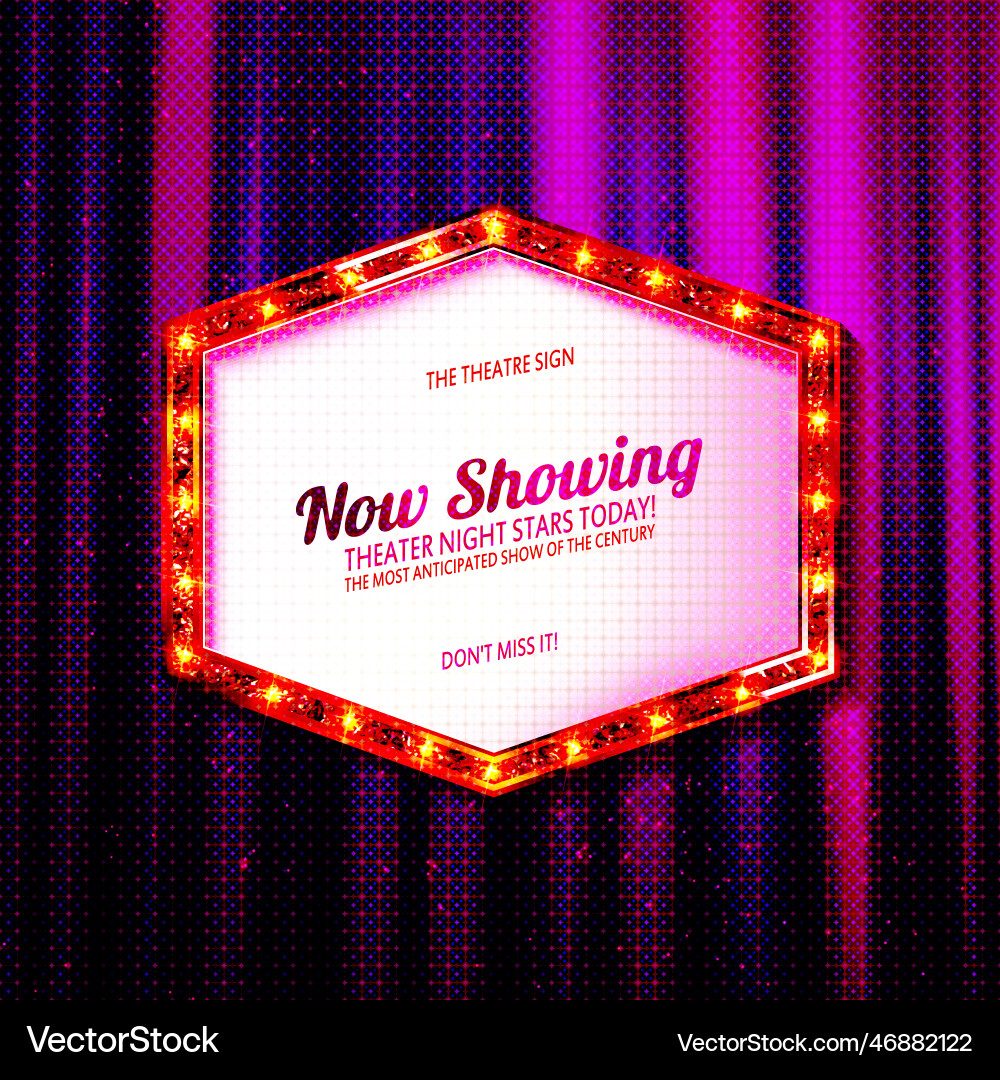 Retro light sign vintage style banner Royalty Free Vector