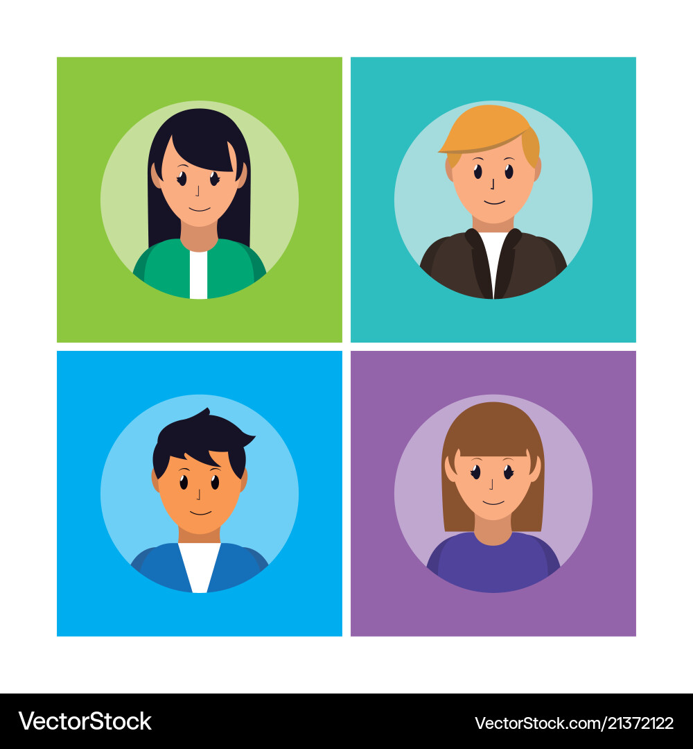 Set of people avatar cards Royalty Free Vector Image