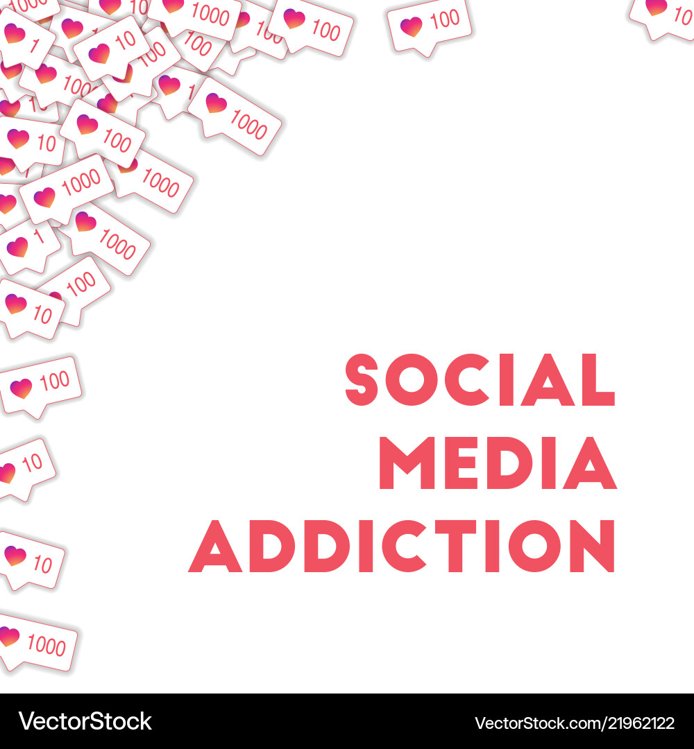 Social media icons addiction Royalty Free Vector Image