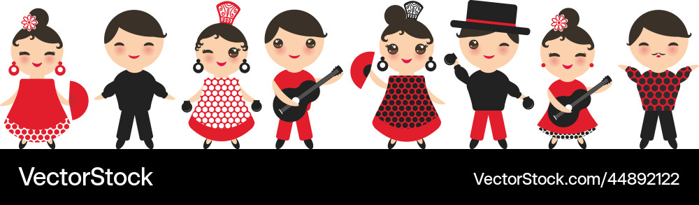 Spanish flamenco dancer card design banner Vector Image