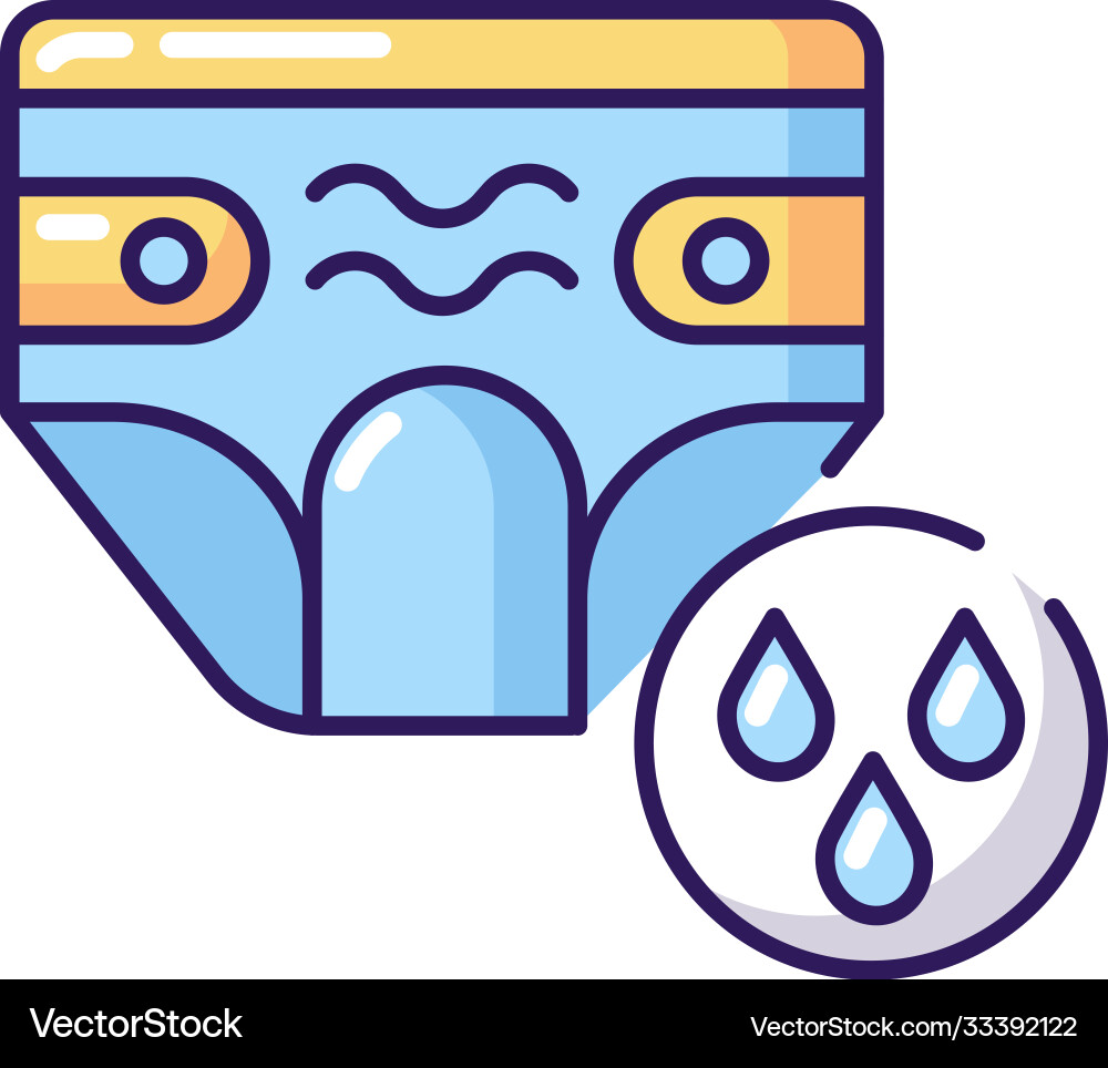 Swim diaper rgb color icon Royalty Free Vector Image