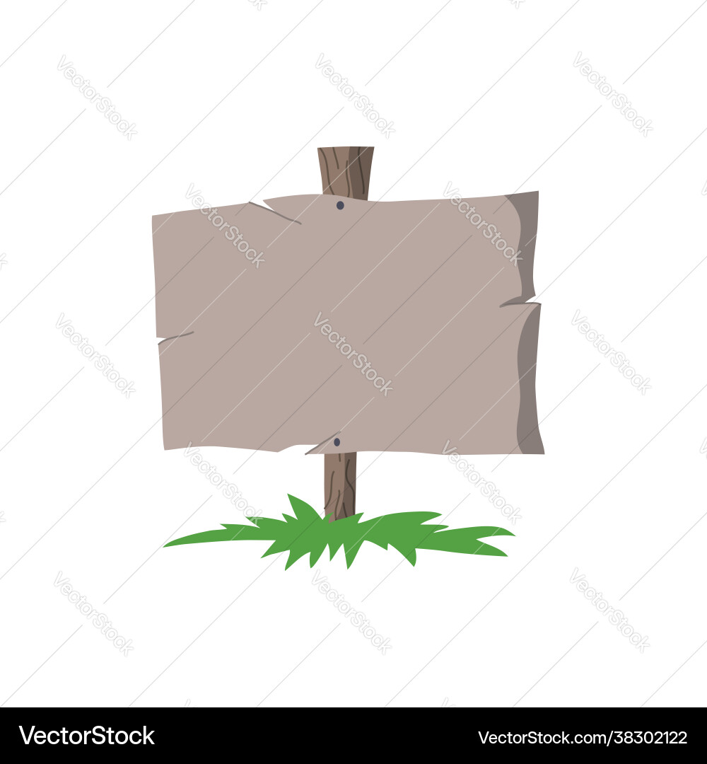 Wooden board flat design Royalty Free Vector Image