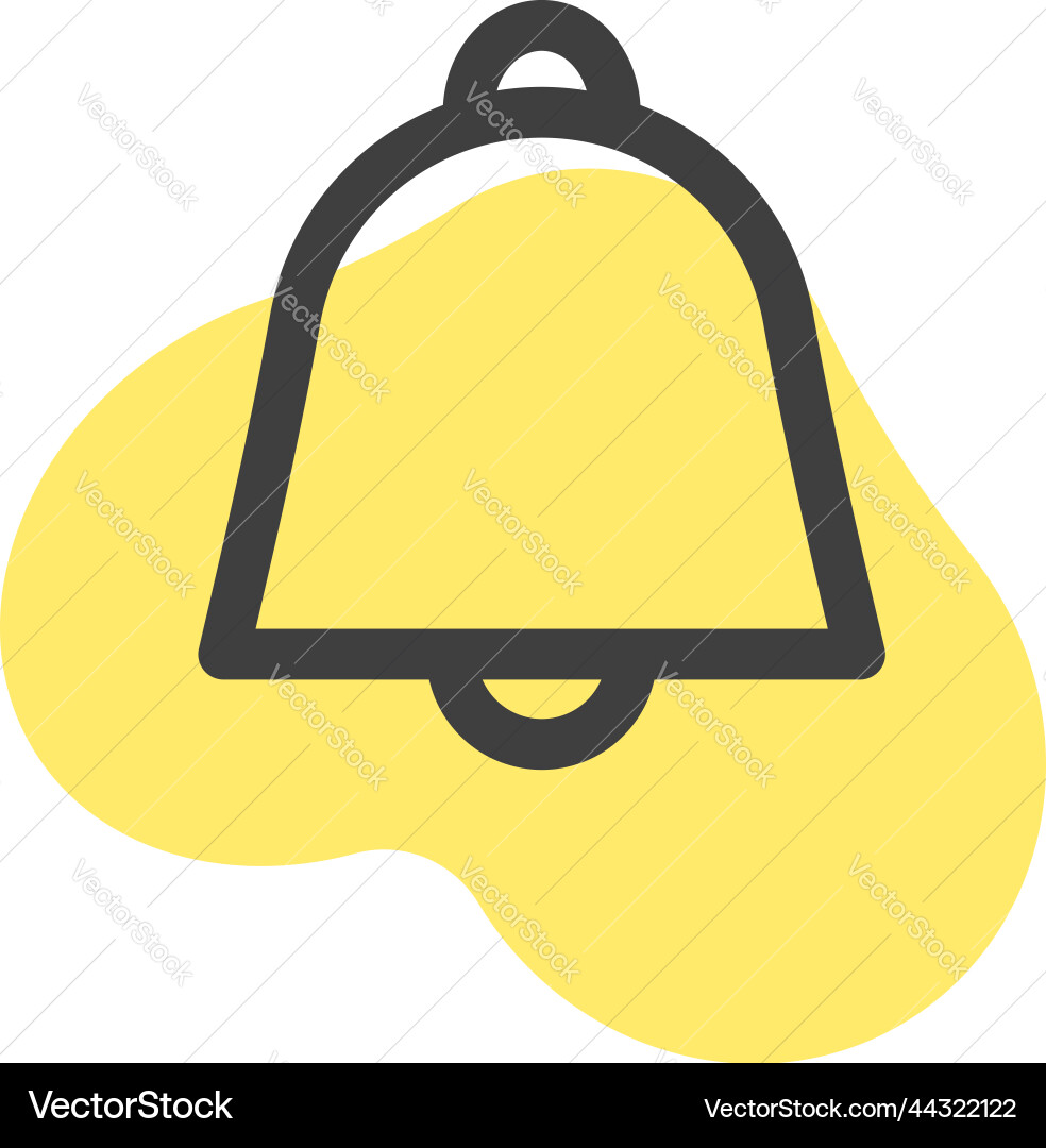 Yellow bell on a white background Royalty Free Vector Image