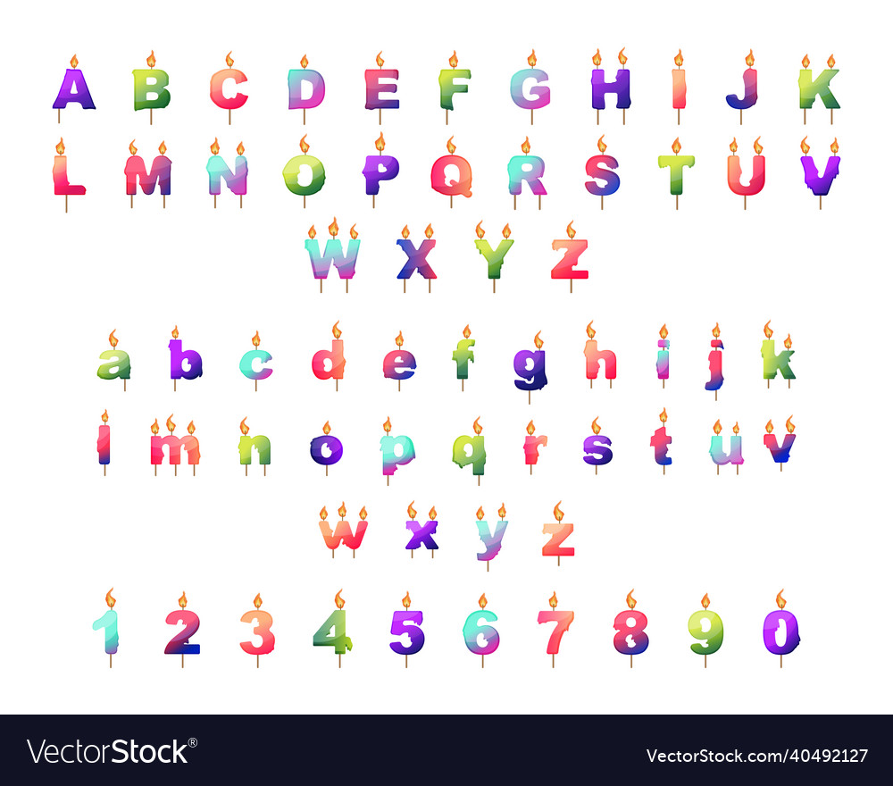 Birthday candle set Royalty Free Vector Image - VectorStock