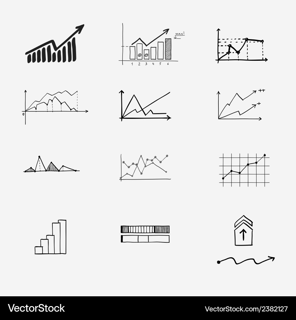 Business finance statistics infographics doodle Vector Image