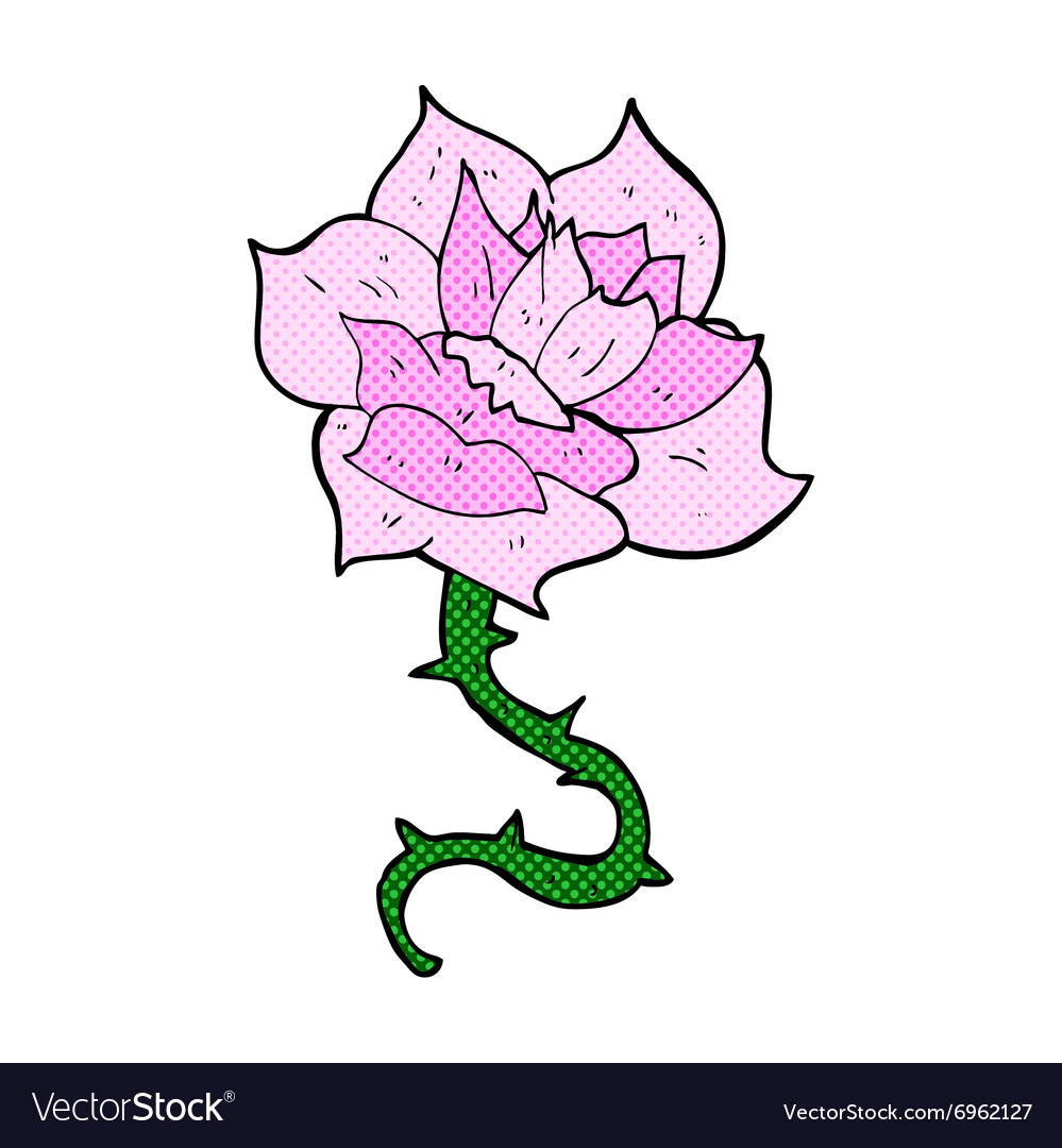 Comic cartoon rose Royalty Free Vector Image - VectorStock