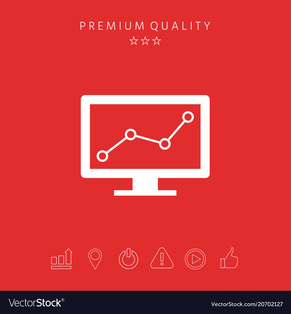 Computer monitors with graph Royalty Free Vector Image