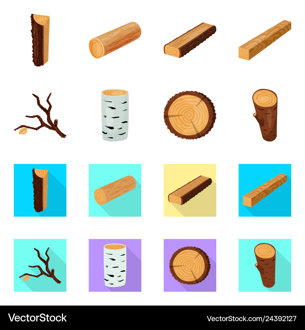 Design of tree and raw sign collection Royalty Free Vector