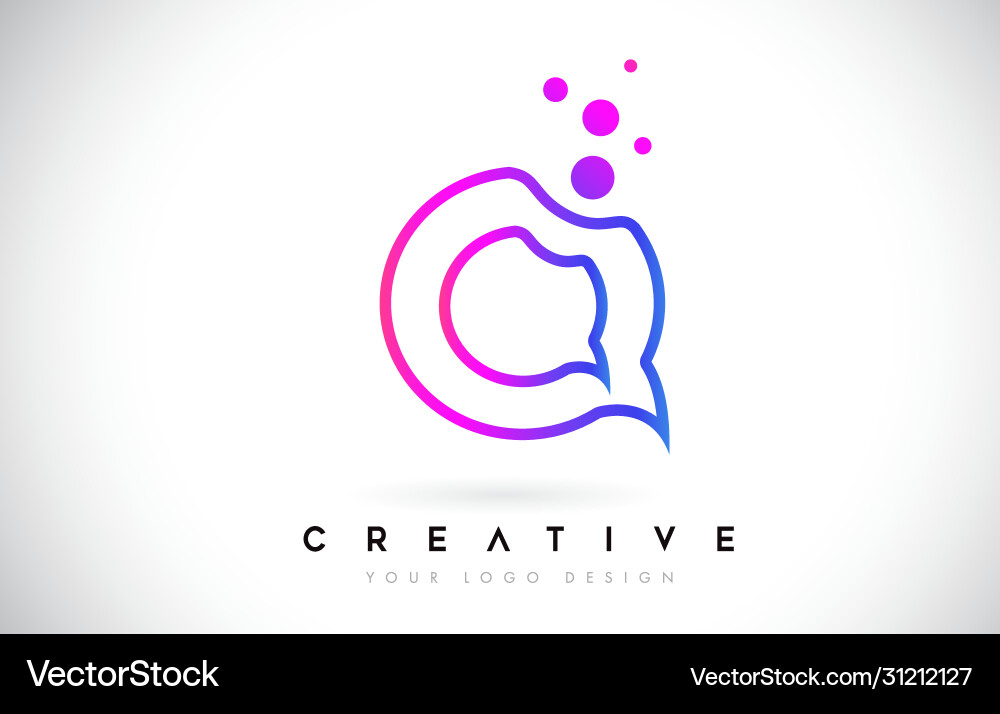 Dots letter q logo q letter design with Royalty Free Vector
