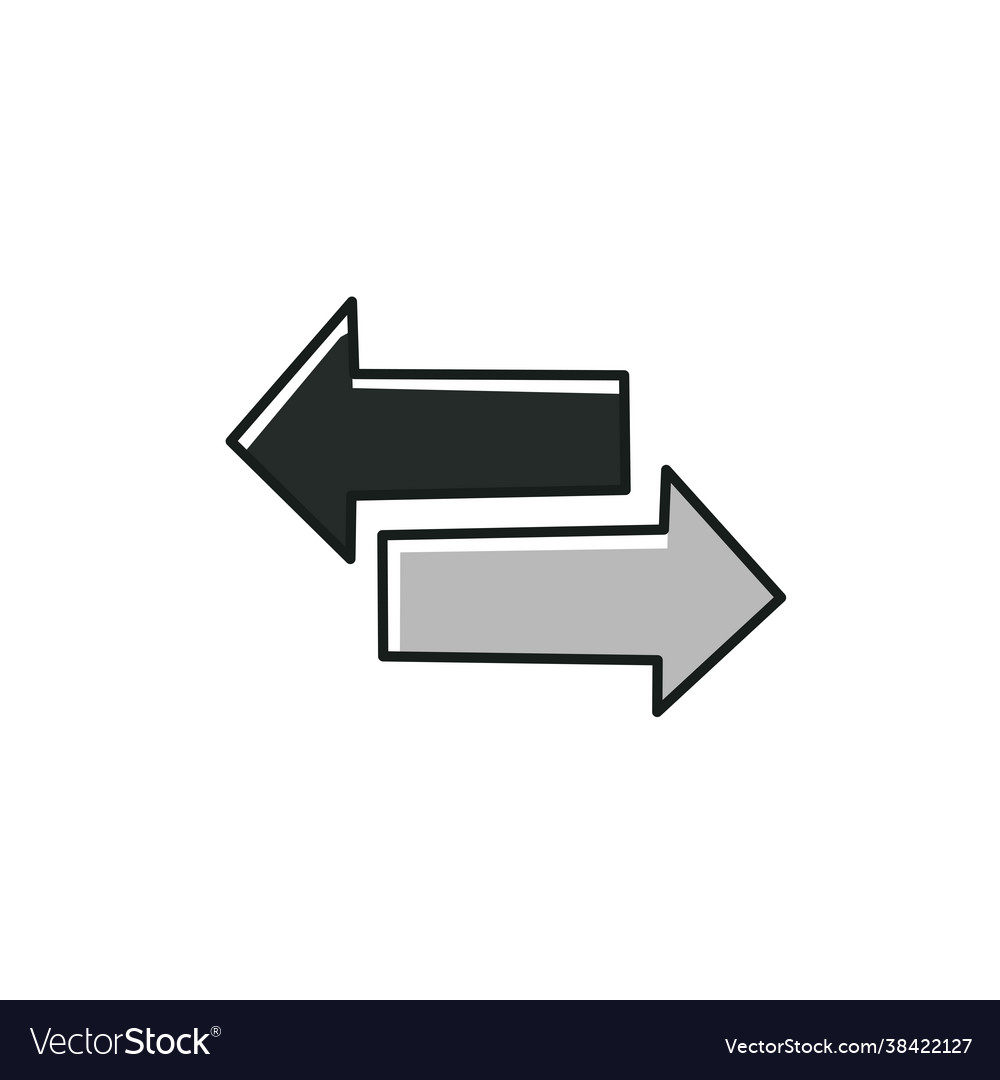 Flat arrows on white background different Vector Image