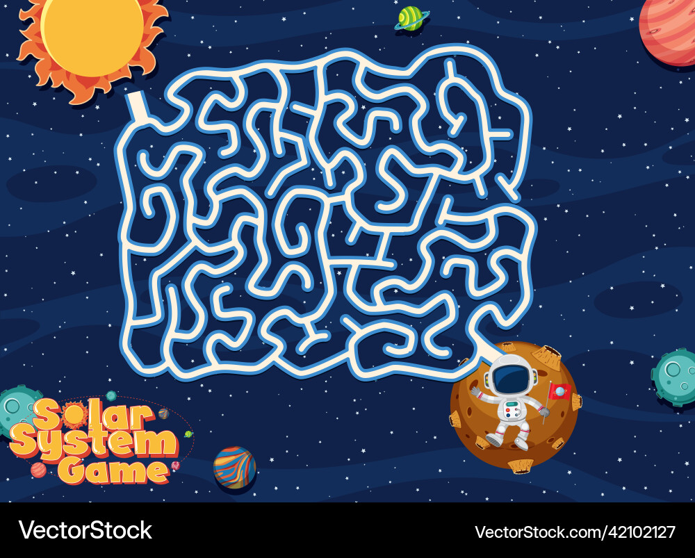 Game template with space theme background Vector Image
