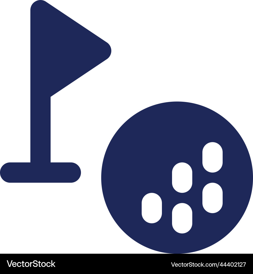 Golf ball and cup tag black glyph ui icon Vector Image