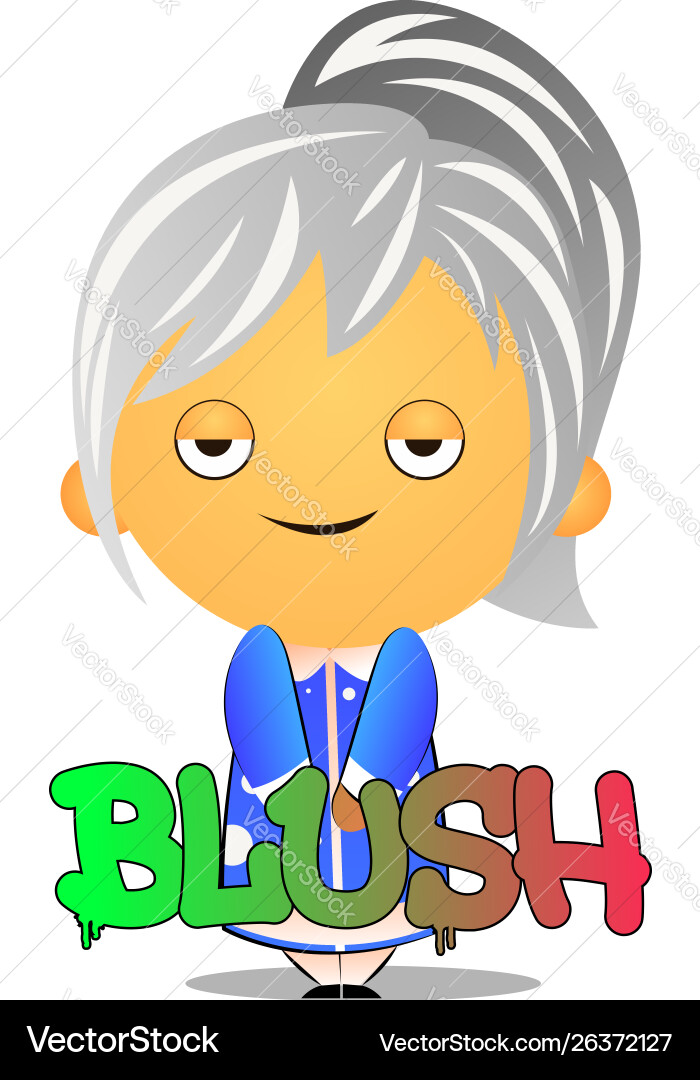 Grandma blushing on white background Royalty Free Vector