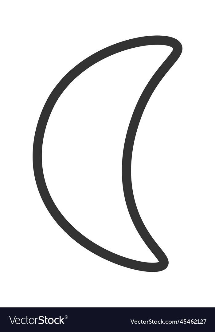 Hand drawn moon element flat icon Royalty Free Vector Image