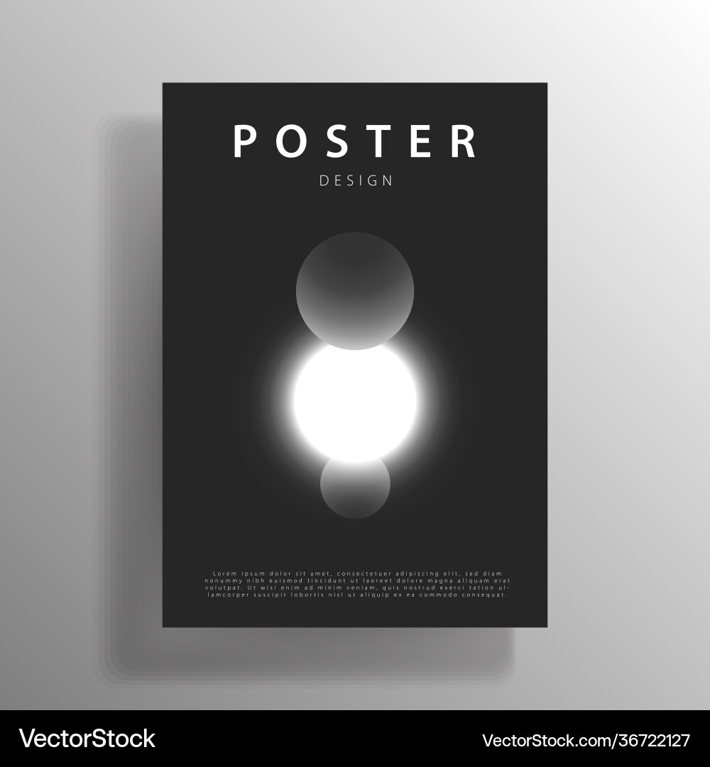 Minimalist abstract black and white outer space Vector Image