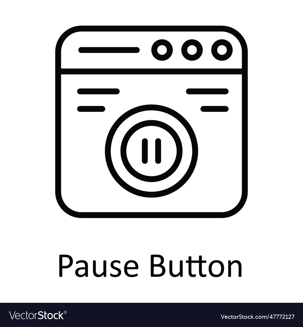 Pause button outline icon design Royalty Free Vector Image