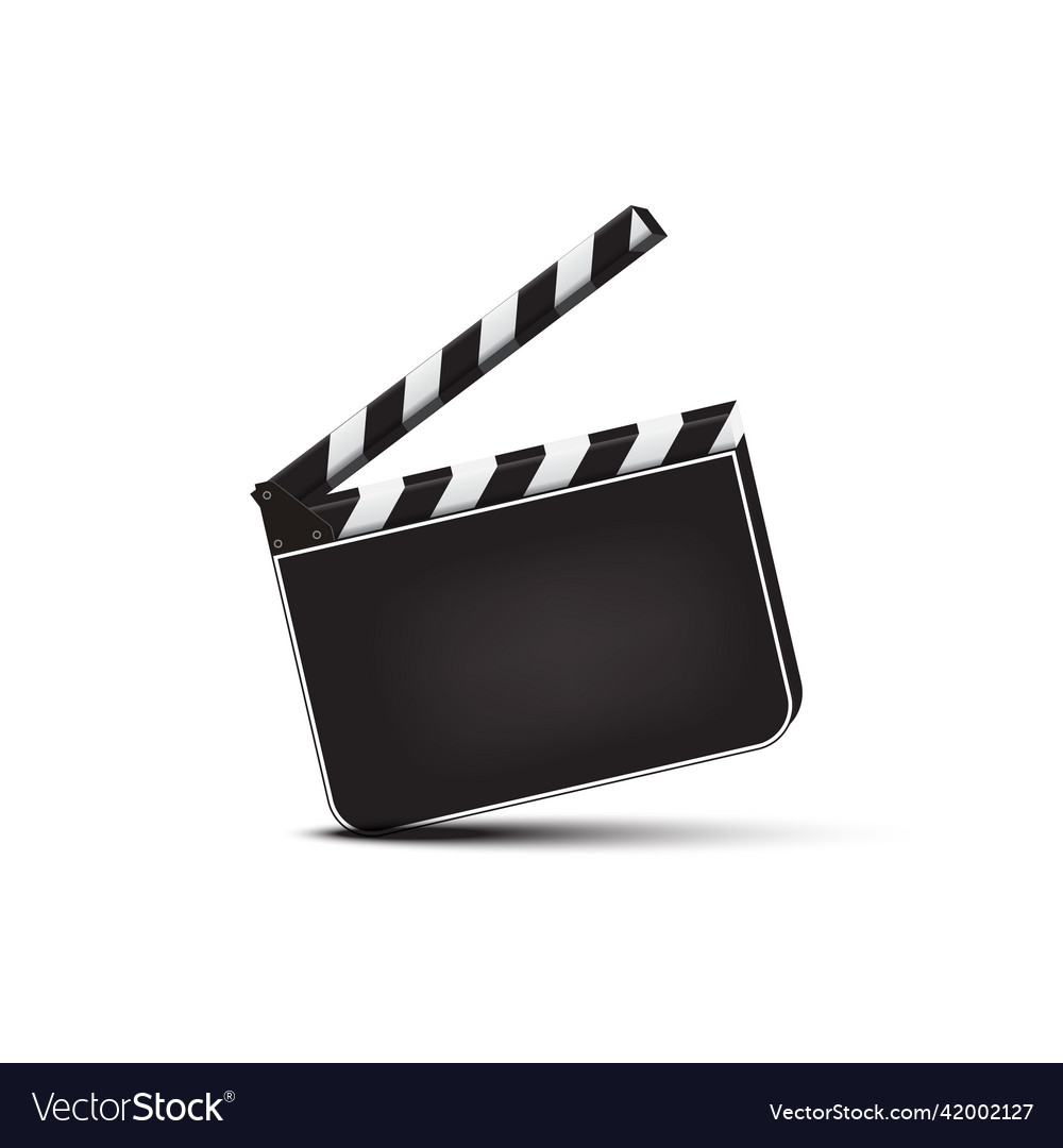 Realistic opened blank clapperboard Royalty Free Vector