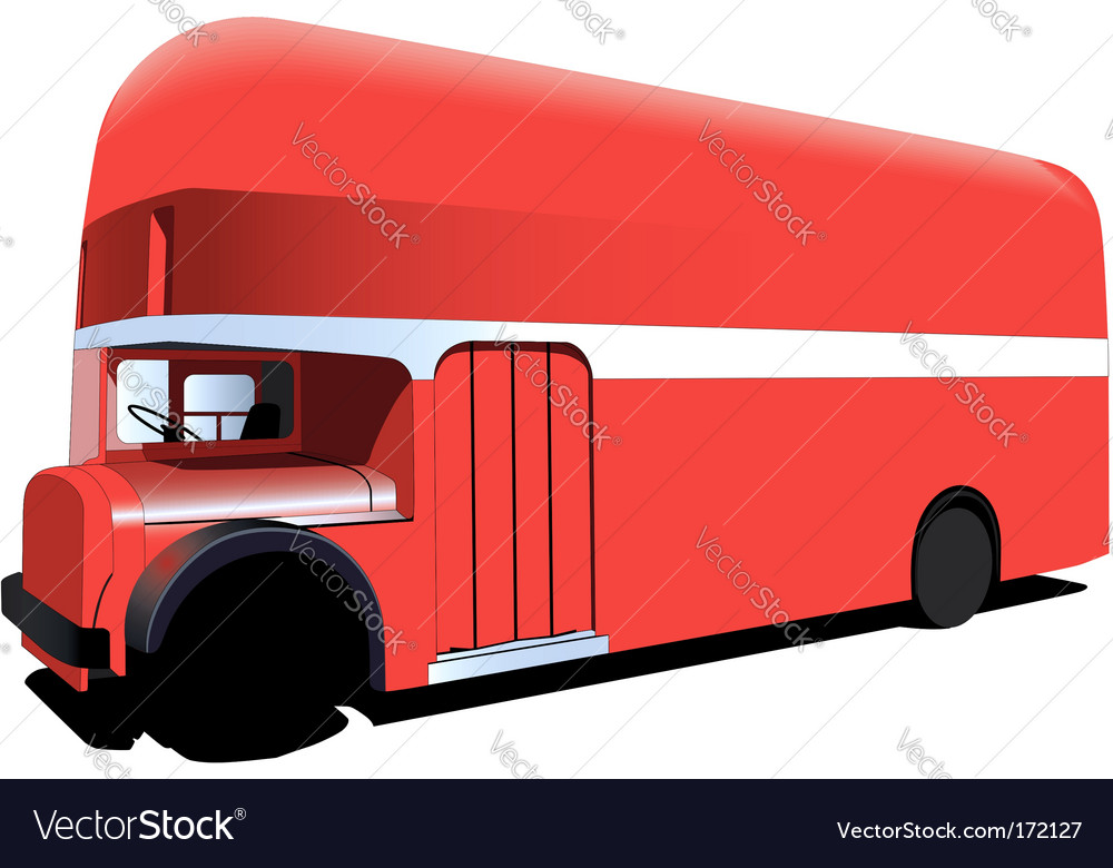 Red double decker bus Royalty Free Vector Image
