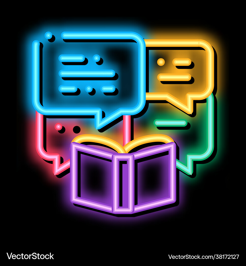 Story researcher neon glow icon Royalty Free Vector Image