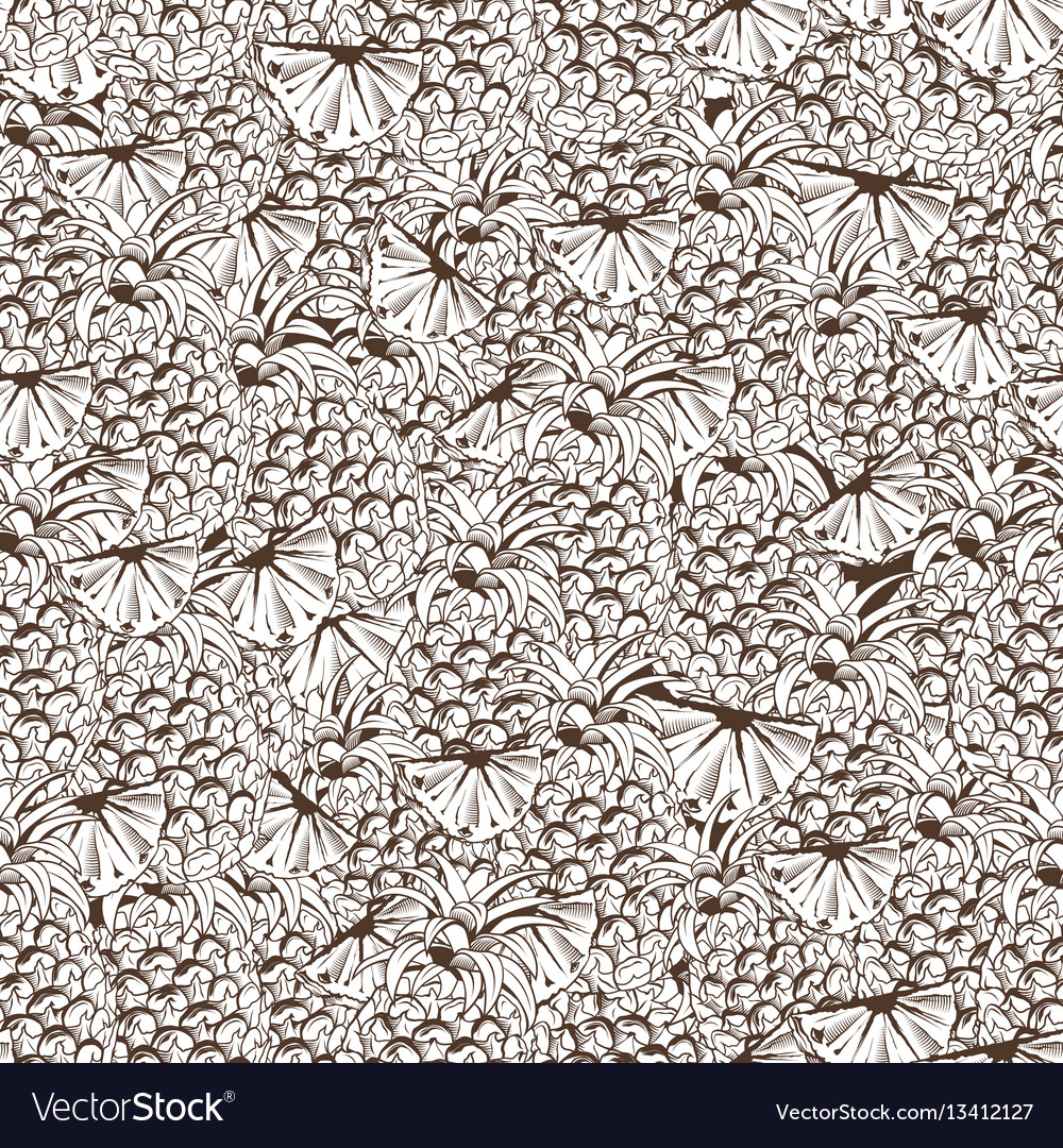Vintage pineapple seamless pattern Royalty Free Vector Image