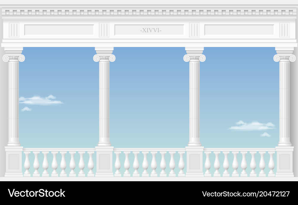 White arch of the palace Royalty Free Vector Image