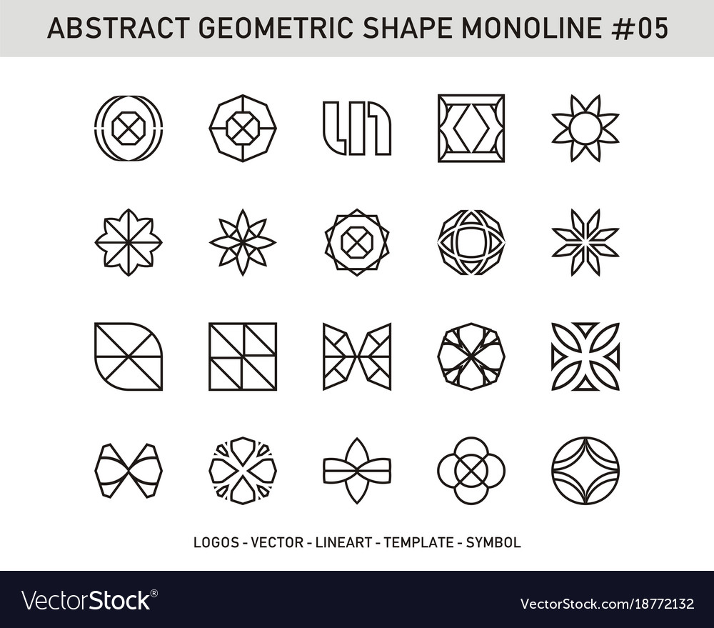 Abstract geometric shape monoline 05 Royalty Free Vector