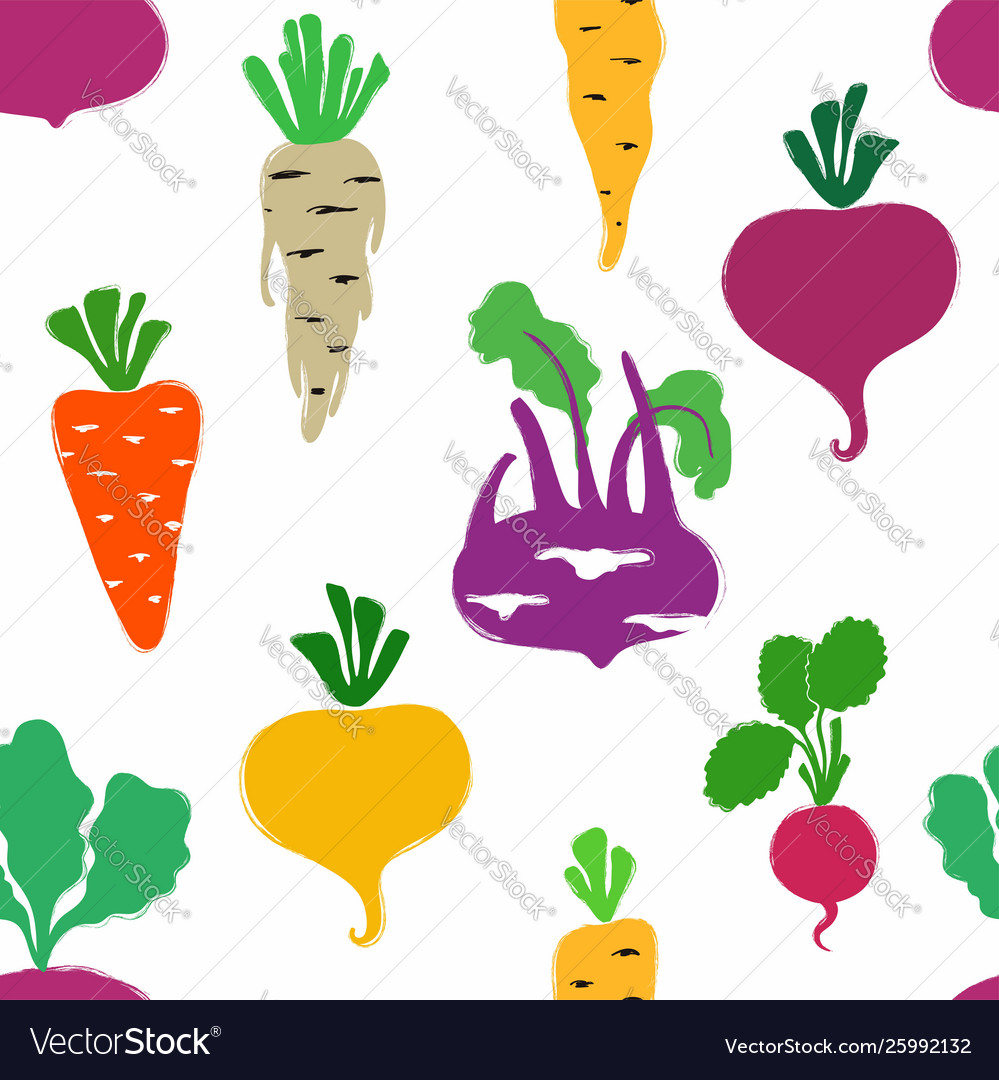 Abstract vegetables seamless pattern Royalty Free Vector