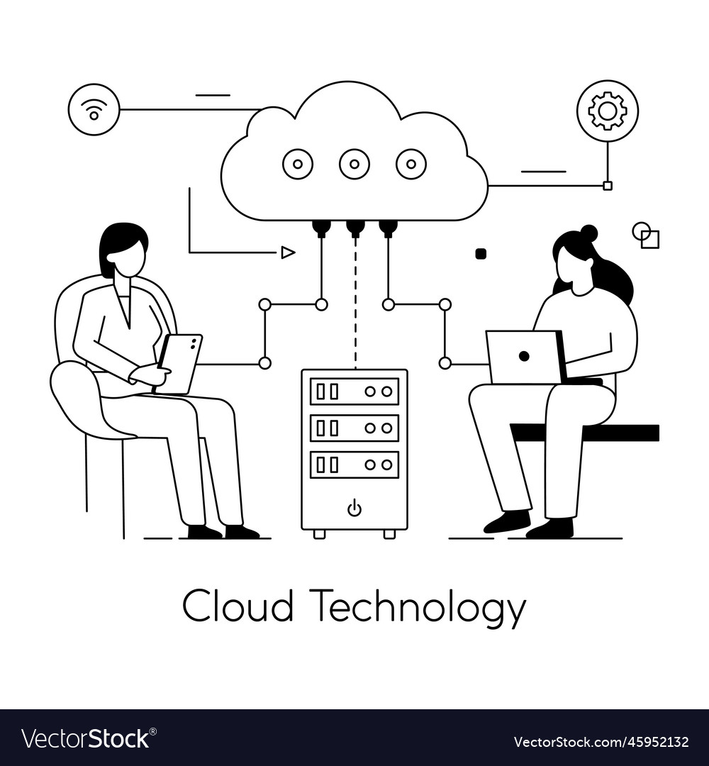 Cloud technology Royalty Free Vector Image - VectorStock