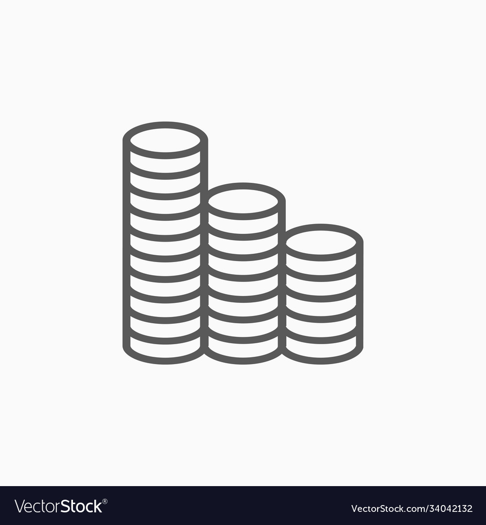 Coins icon token Royalty Free Vector Image - VectorStock