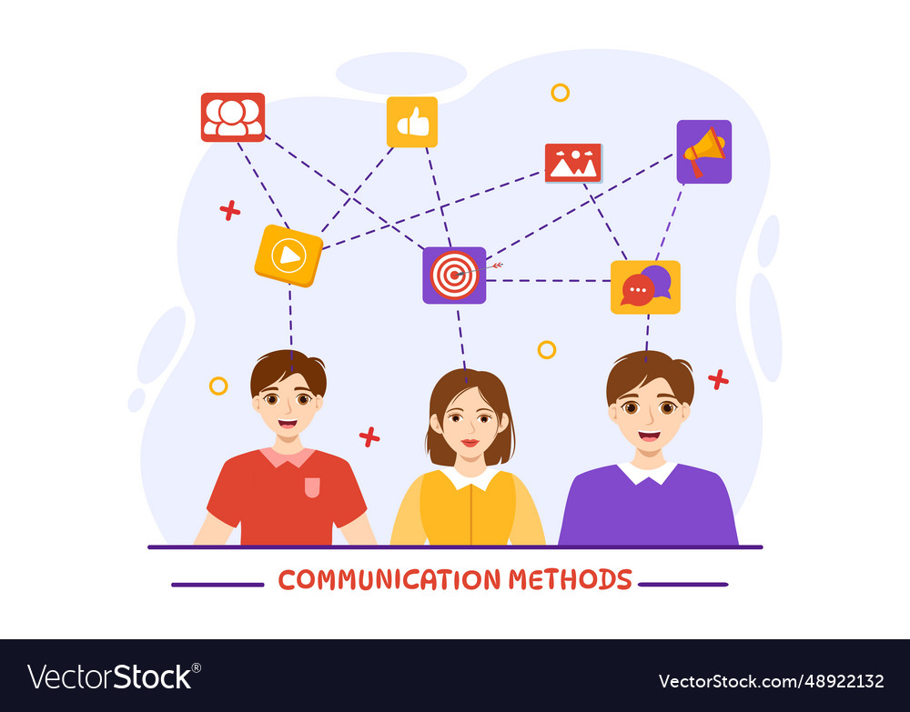 Communication methods with team referral Vector Image