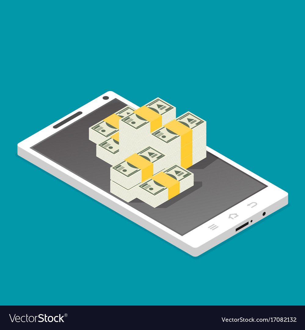 Flat design colored concept for mobile banking Vector Image