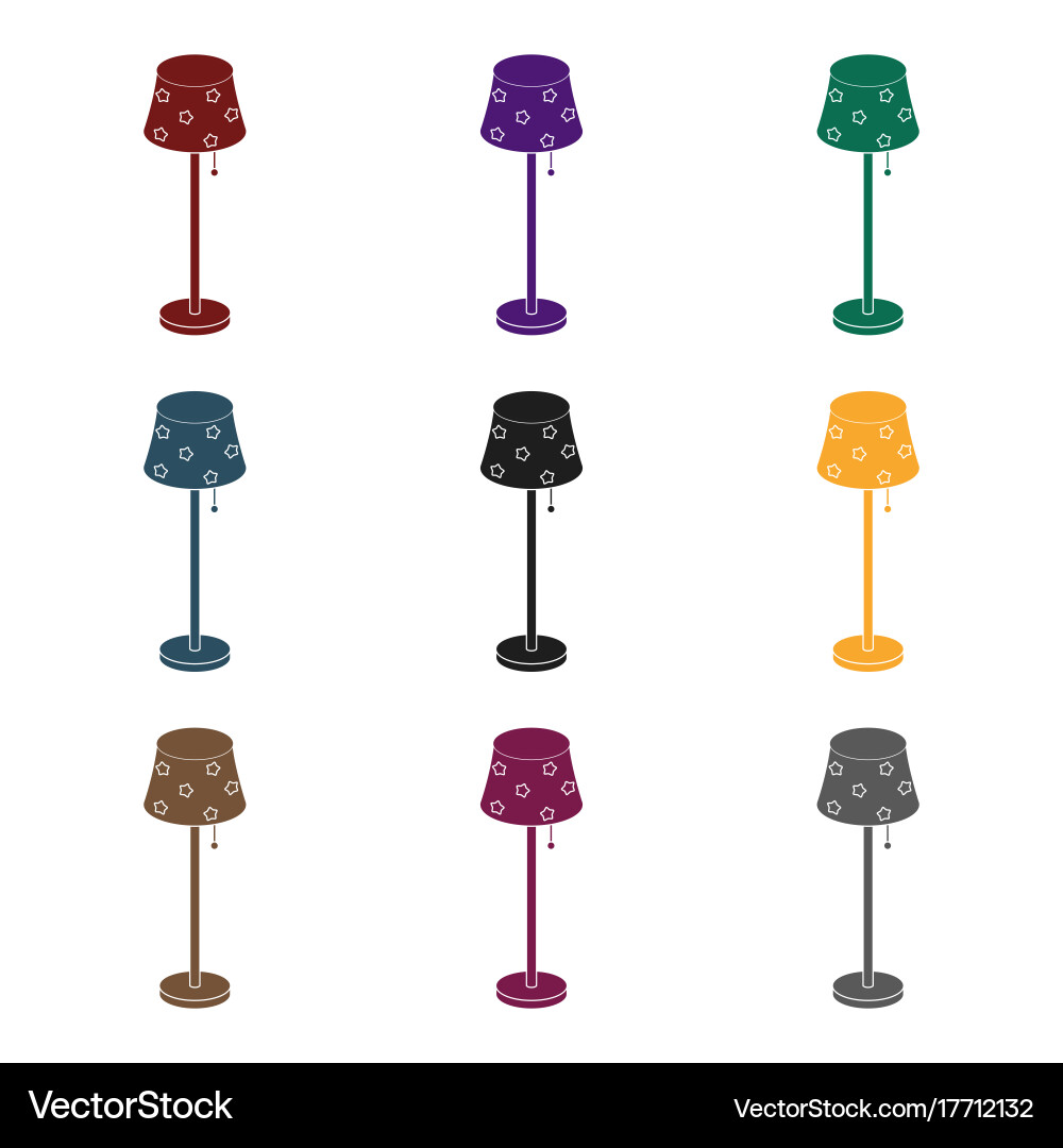 Floor lamp icon in black style isolated on white Vector Image