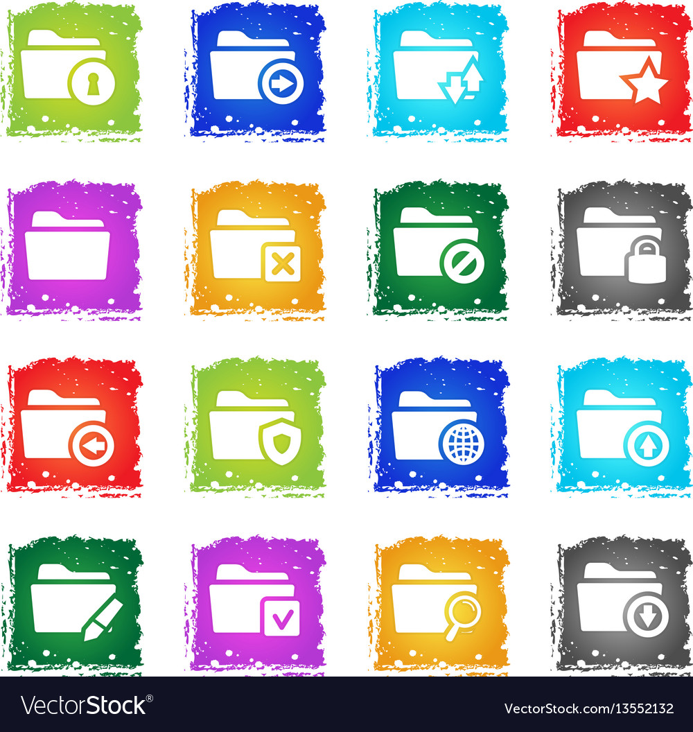 Folder icon set Royalty Free Vector Image - VectorStock