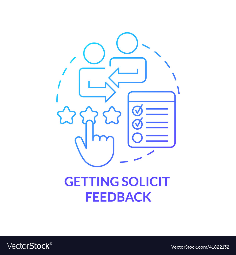 Getting solicit feedback blue gradient concept Vector Image