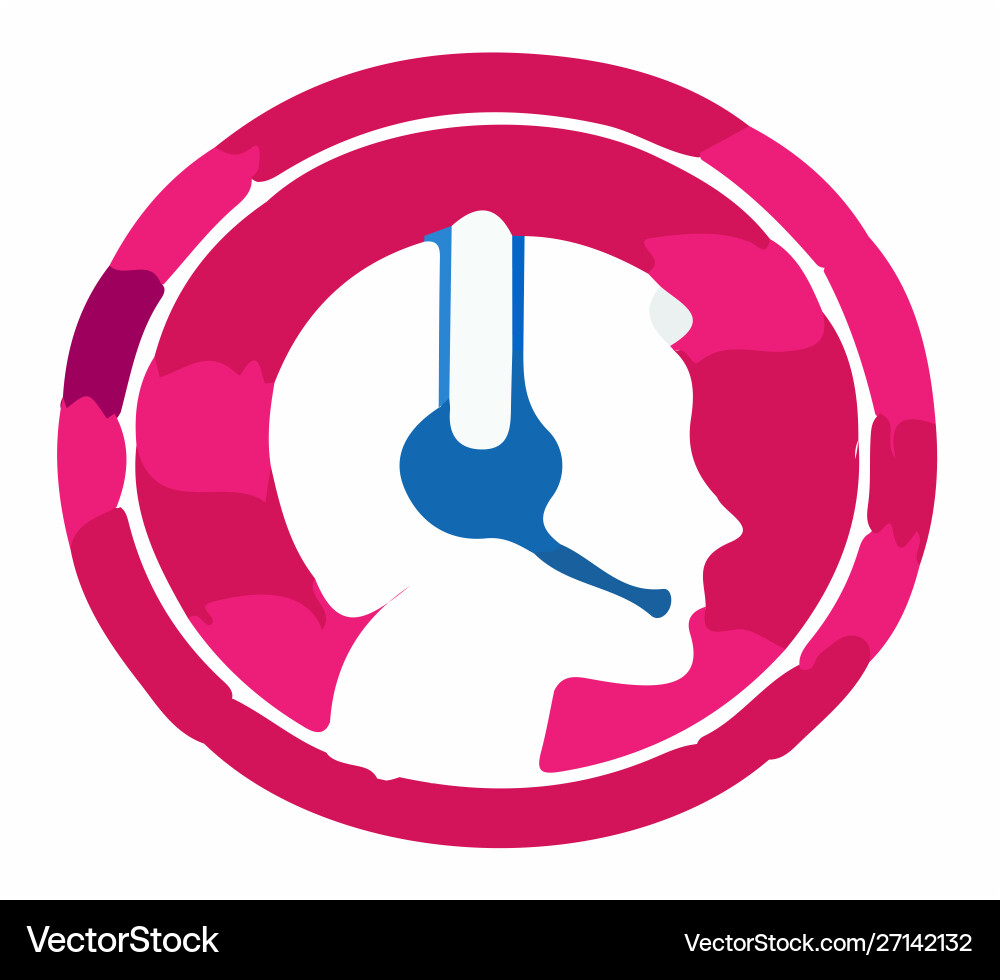 Headset icon on white background Royalty Free Vector Image