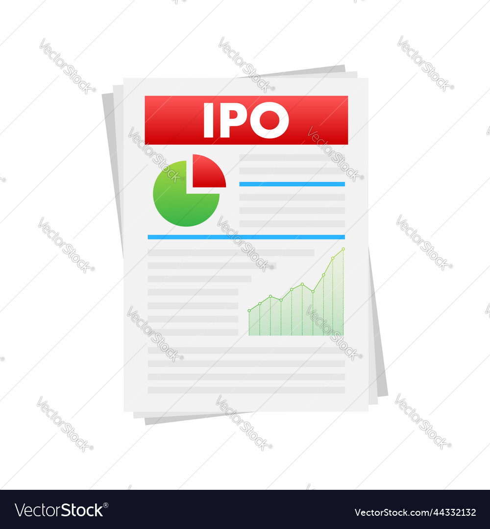 Ipo initial public offering concept in flat style Vector Image Ipo initial public offering concept in flat style Vector Image