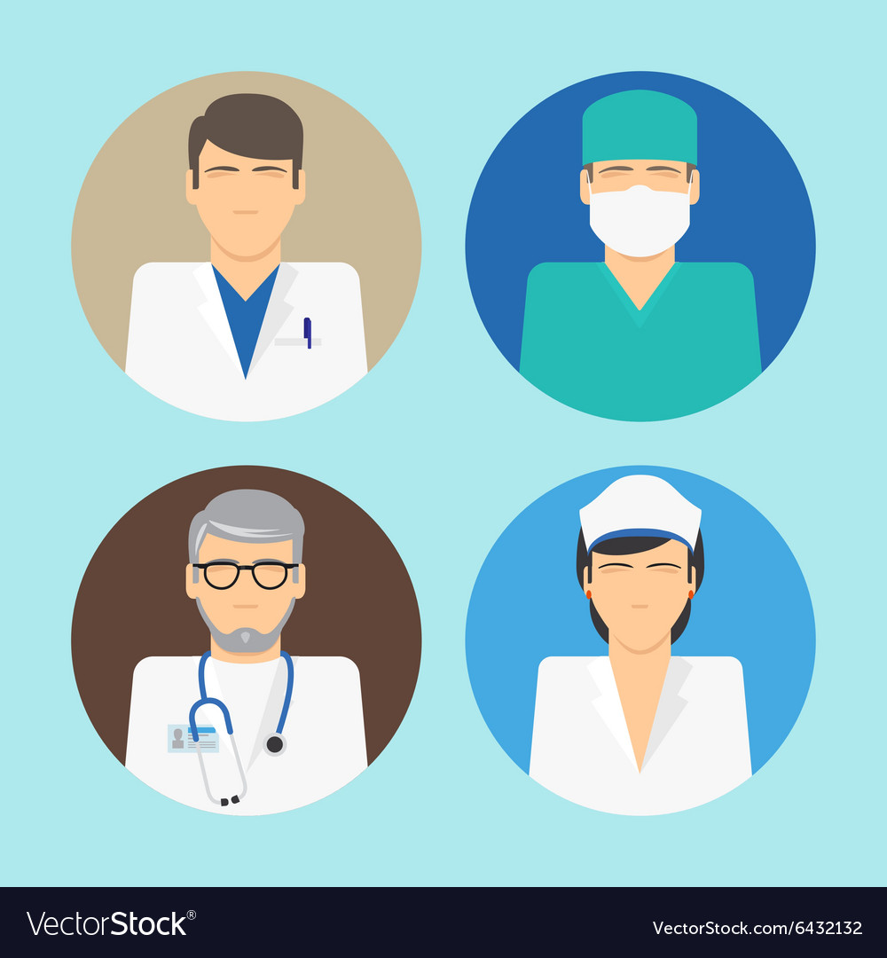 Medical avatars set Royalty Free Vector Image - VectorStock