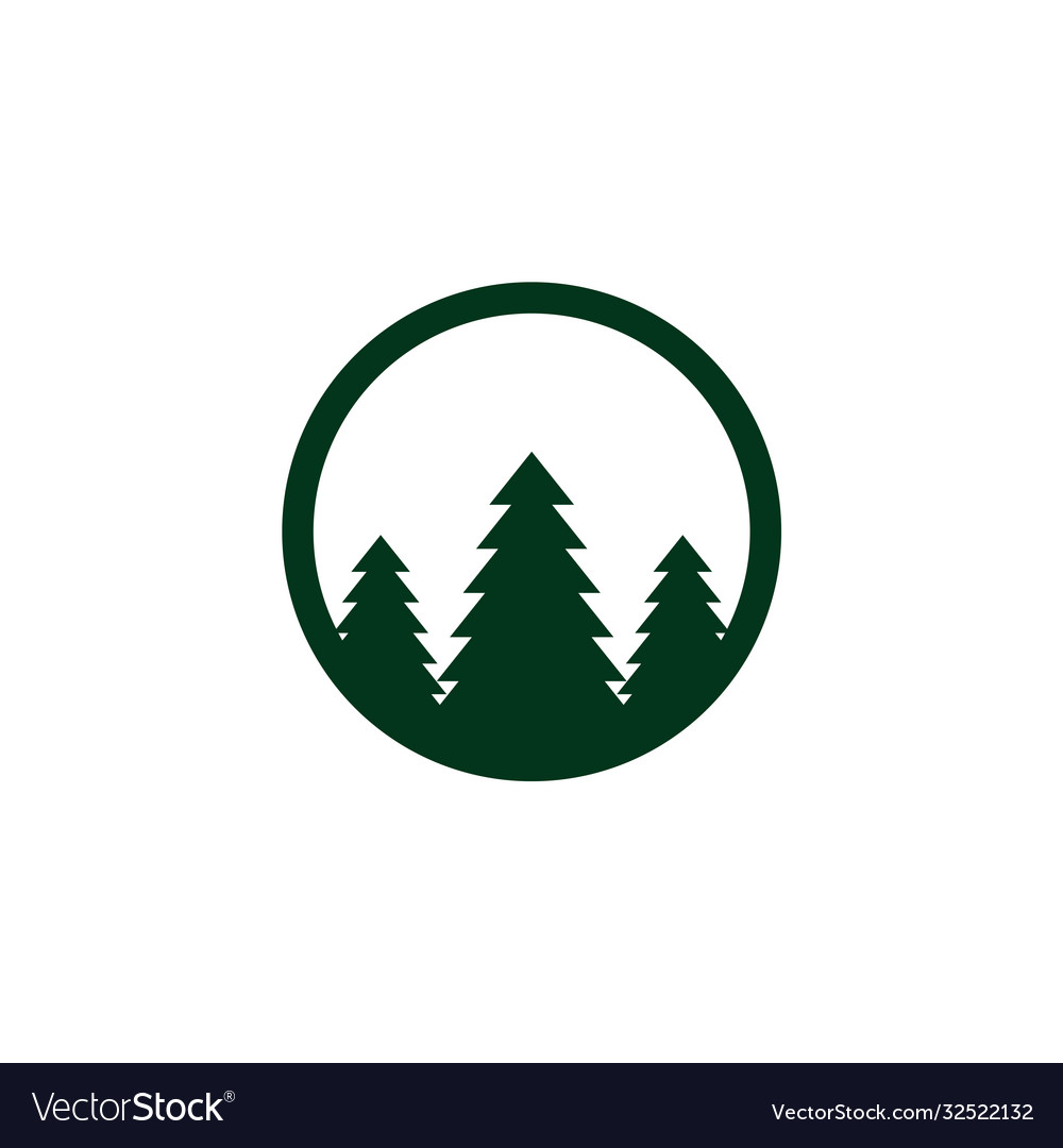 Pine tree logo design template Royalty Free Vector Image
