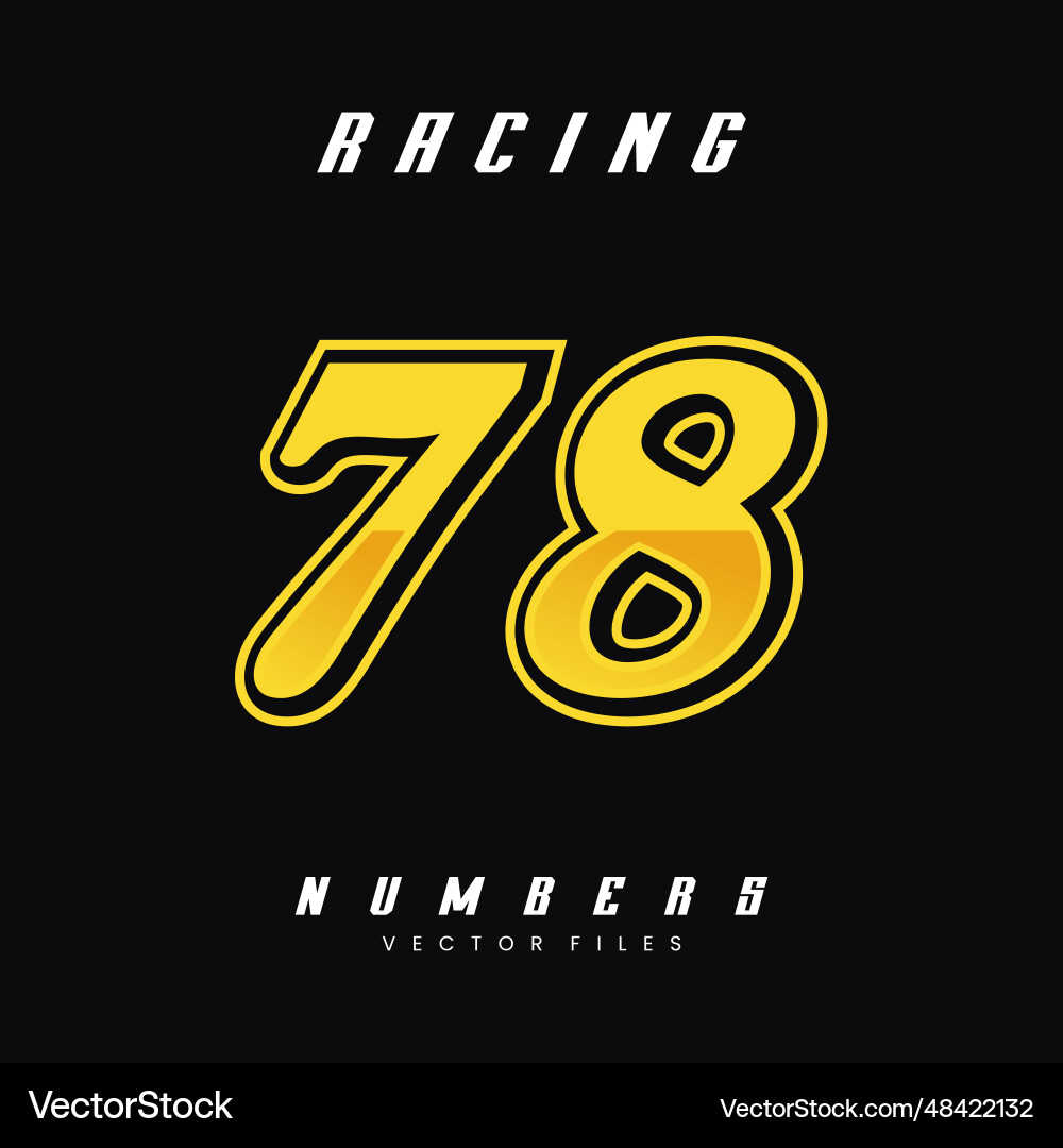 Racing number 78 design template Royalty Free Vector Image
