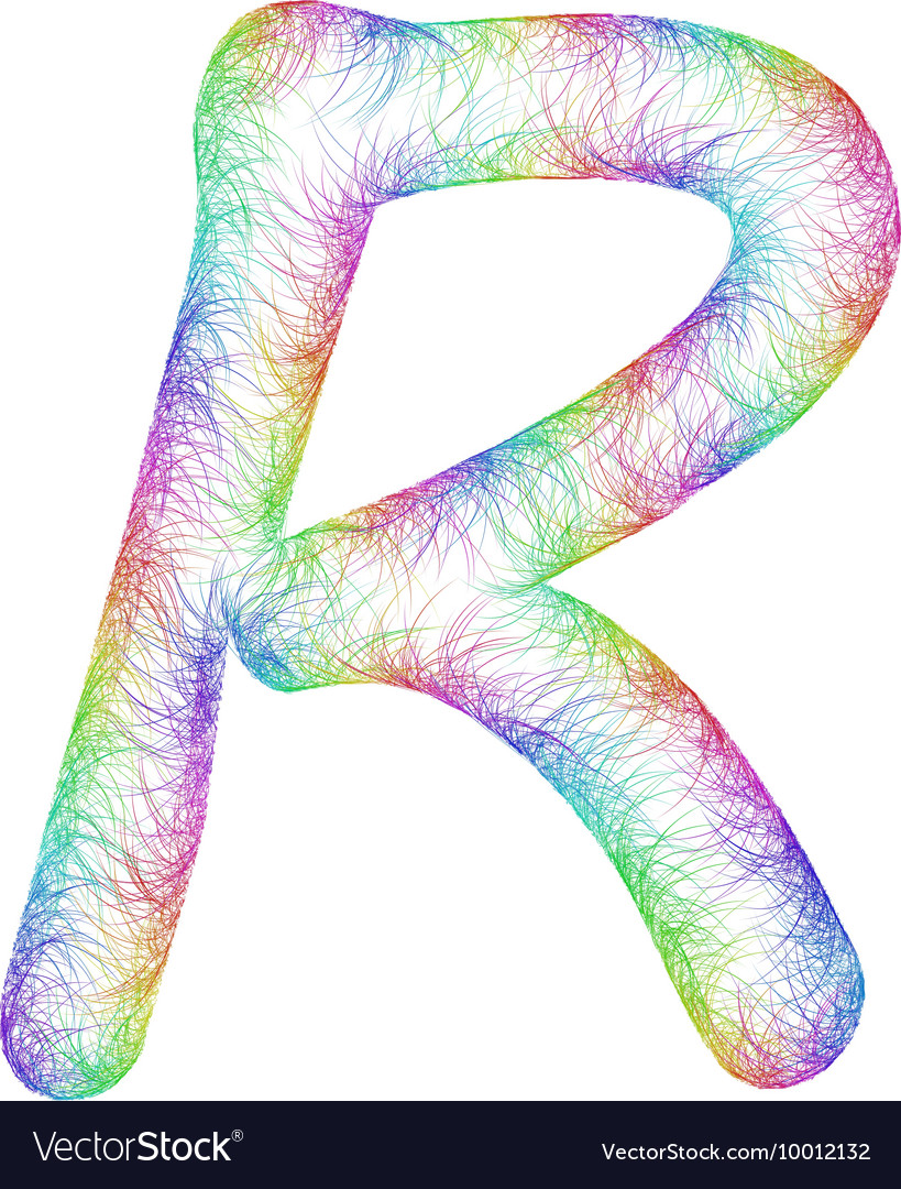 Rainbow Sketch Font Design Royalty Free Vector Image